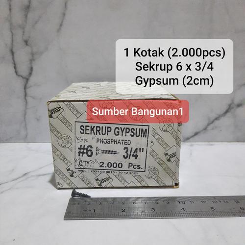 Jual Sekrup Gypsum 6 x 3/4 hitam 2cm skrup gipsum 1 kotak baja holo ...