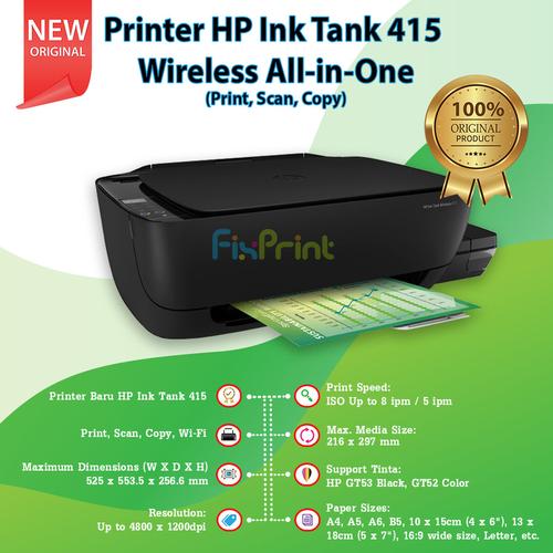 Promo PRINTER HP INKTANK 415 PRINT SCAN COPY WIRELESS AIO + WiFi New ...