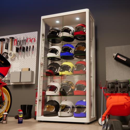 Jual lemari pajang kaca rx-2 khusus koleksi helm arai kbt kyc ink nhk ...