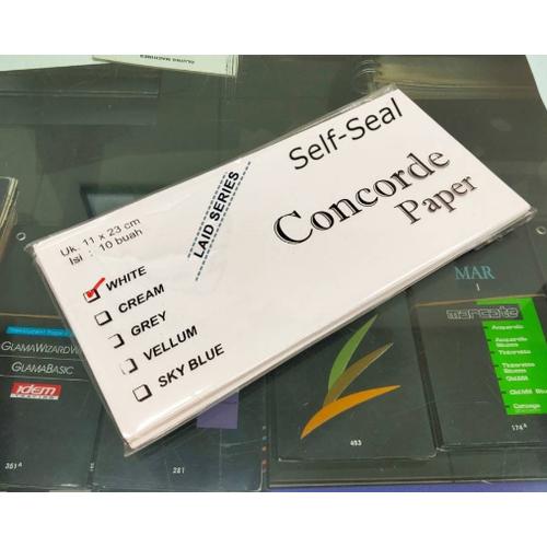 Jual Amplop Envelope Concorde LAID Self-Seal DL 110 x 220 mm - Vellum ...