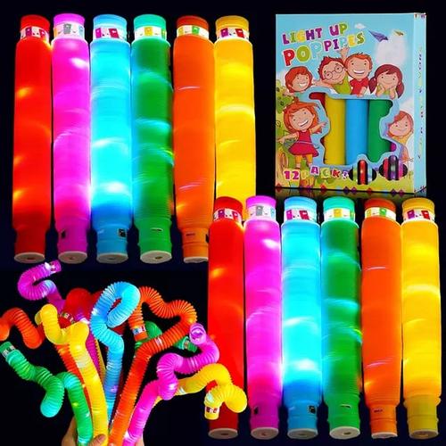 Jual Mainan Anak Light Up Pop Pipes LED / Fidget Pop Tubes Sensory Toys ...