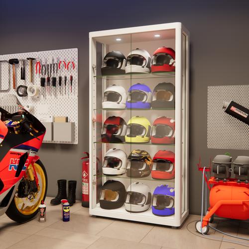 Jual RAK LEMARI KACA HELM SHOEI ARAI AGV KYT NHK BELL SIMPSON NOLAN HJC ...