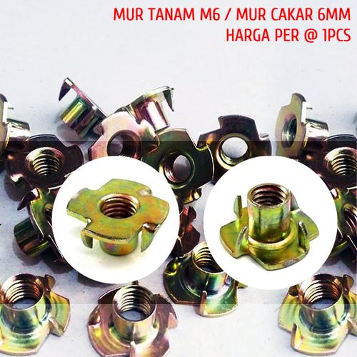 Jual MUR TANAM M6 - MUR CAKAR 6MM - MUR T NUT CAKRAM TANAM UNTUK BAUT ...