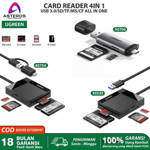 Jual Card Reader 4 in 1 SD/TF/MS/CF USB 3.0 & Usb Type C UGREEN All In ...