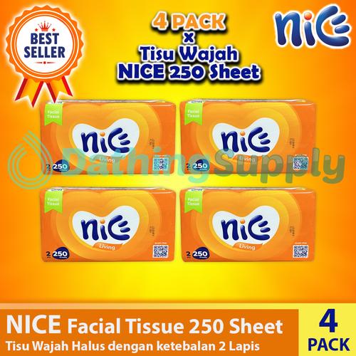 Promo PAKET 4 PACK NICE Facial Soft Tissue 250 Sheet 2 ply Tisu Muka ...