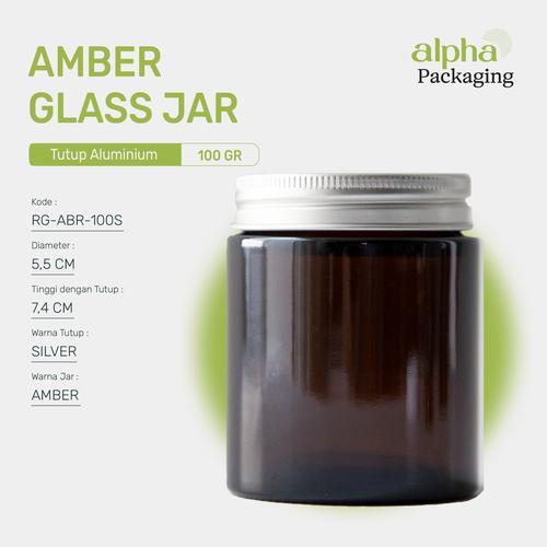 Jual Botol Kaca Pot Cream Pomade Amber 100ml Tutup Plastik/ Aluminum ...