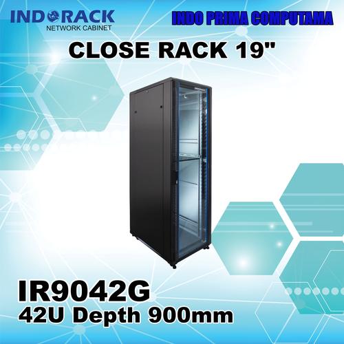 Jual INDORACK IR9042G RACK SERVER Standing Close Rack 42U Glass Door ...
