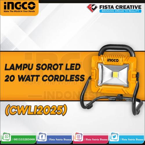 Jual INGCO LAMPU SOROT LED 20 WATT CORDLESS (CWLI2025) - Kab. Padang ...