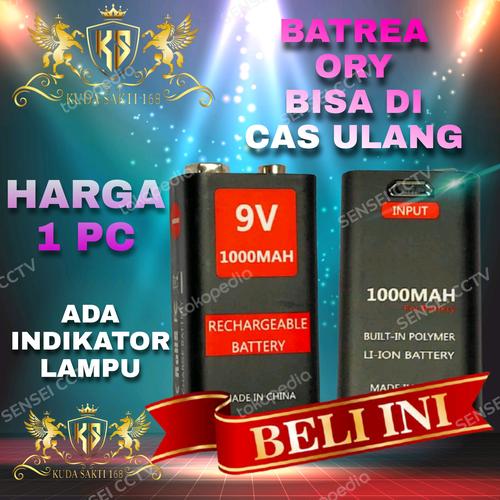 Jual Baterai Kotak 9V 1000mAh Batere Cas isi Ulang Rechargeable Batrea ...