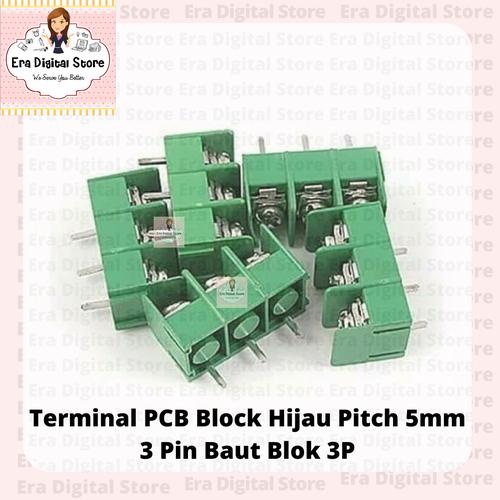 Jual Terminal PCB Block Hijau Pitch 5 mm 3 Pin Baut Blok 3P - Kota ...