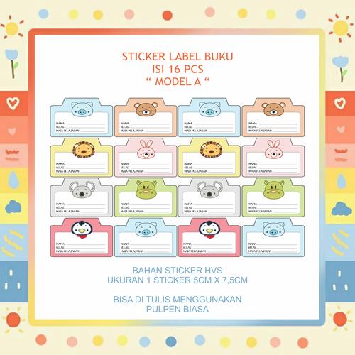 Jual stiker label nama buku anak sekolah sticker label buku sekolah - Kota Bekasi - Mora Techno ...