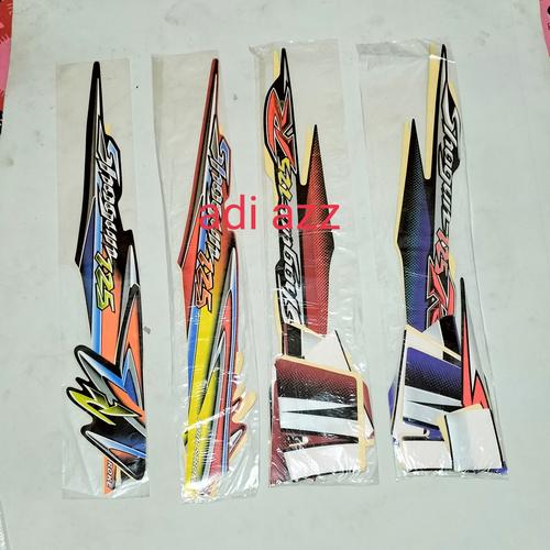 Jual striping stiker lish full body merah biru silver shogun 125 r fd ...
