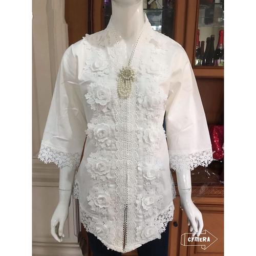 Jual Kebaya Brukat Modern Premium Putih Bros Kebaya Brukat - Putih, 5L ...