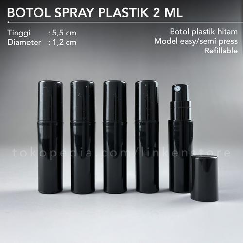 Jual Botol Parfum Spray 2ml HITAM Pen Travel Vial Sample Plastik ...