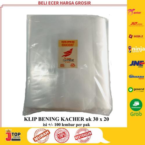 Jual Klip plastik bening/ transparant LIPS 30x20cm/20x30cm 100lbr ...