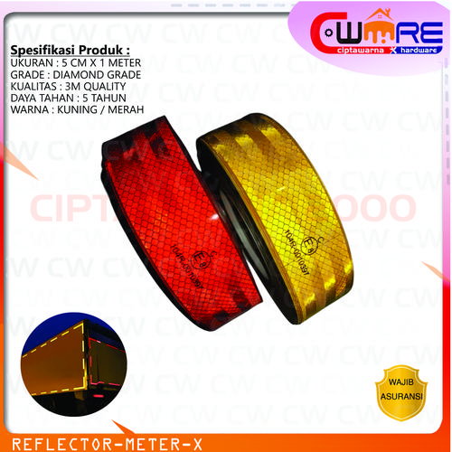 Jual 1m Stiker Sticker Reflektor Reflector Reflektif Truk Dishub Uji ...