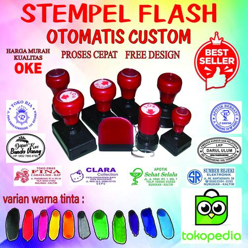 Jual stempel otomatis / stempel flash design costum gratis edit - UKURAN KECIL, 1 WARNA - Kota ...