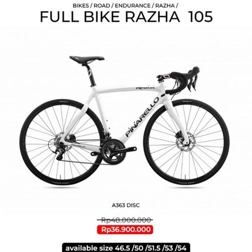 Jual Sepeda Balap Roadbike PINARELLO RAZHA 105 Disc Hydraulic 2 x 11 ...