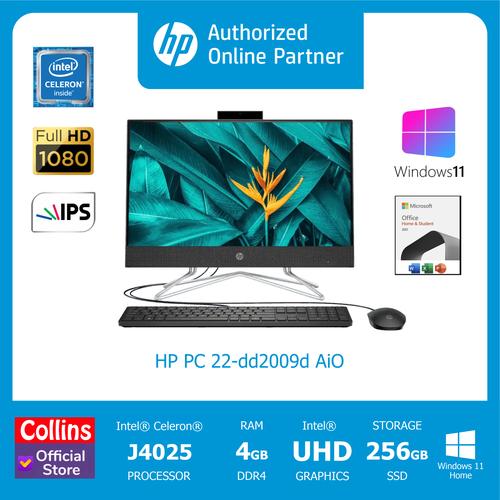 Promo HP PC AIO 22-dd2009d - Celeron J4025 4GB 256GB SSD 21.5" FHD W11 ...