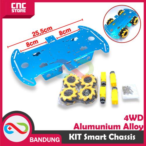 Promo KIT SMART CHASSIS ALUMUNIUM ALLOY CHASIS 4WD RC MOBIL ARDUINO ...