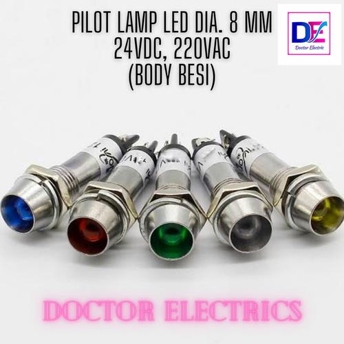 Jual PILOT LAMP LED DIA. 8MM 8 MM 24VDC 24V 220VAC 220V BODY BESI ...