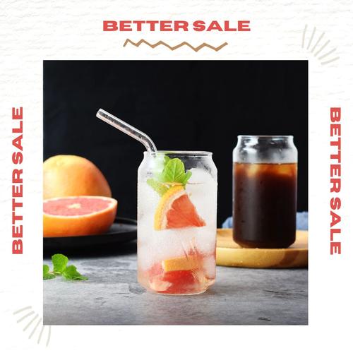 Jual Gelas Kaca Minuman Model Kaleng Can Shape Borosilicate Glass 400ML - Jakarta Barat - Better ...