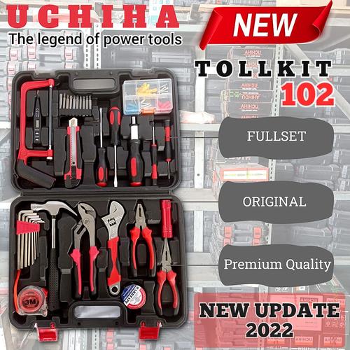 Jual toolkit 102pcs full set toolset toolbox box Uchiha alat-alat ...