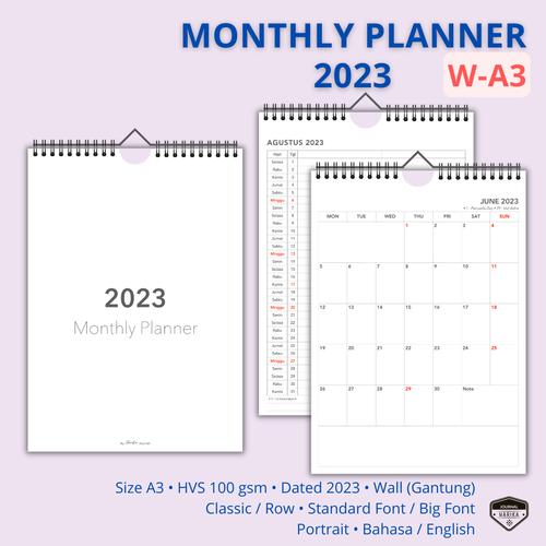Jual Monthly Planner 2023 / Kalender | A3 / Potrait | Dinding - W.P ...