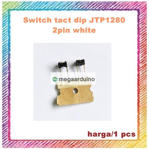 Jual Switch tact dip JTP1280 2pin white putih push button saklar tactil ...