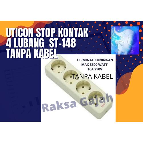 Jual STOP KONTAK 4 LUBANG UTICON ST-148 TANPA KABEL - Jakarta Utara ...