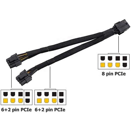 Jual Kabel Power Pin VGA PCIE 8 pin to dual 8 pin (6+2) PCIE Premium ...