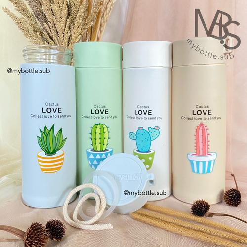 Jual Botol Kaktus Termos Glass Tumbler Kaca My bottle Cactus Paket milo ...