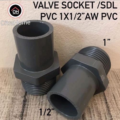 Jual SDL / Valve Socket PVC 1 x 1/2" AW SCG - Kota Bandung - Cassie88 ...