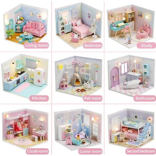Jual DIY Miniature House Rumah Mini Doll House Mainan Edukasi Rakit ...