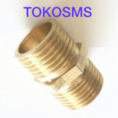 Jual Double nepel, dobel nipel, double neple kuningan impor 1/2 inci kuning - Jakarta Pusat ...