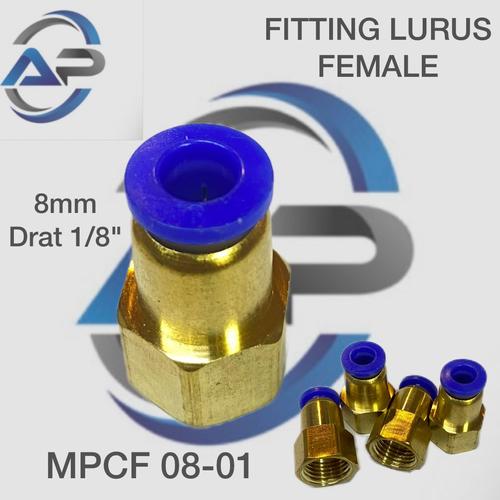 Jual FITTING LURUS FEMALE PNEUMATIC SELANG 8MM DRAT 1/8" MPCF 08-01 ...