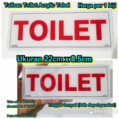 Jual Tulisan Toilet Acrylic 22cm x 8.5cm Tulisan Toilet Kamar Mandi ...