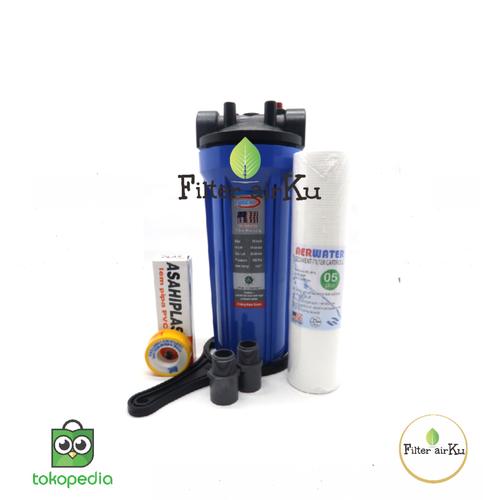 Jual Paket Filter Air Housing berpasir-keruh biru 10" 3/4 siap pakai 01 ...