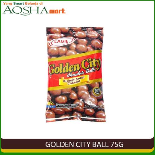 Jual GOLDEN CITY CHOCOLATE BALL COKELAT COMPOUND SUSU ISI BISKUIT 75G ...