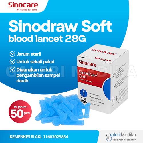Jual Blood Lancet 28G Isi 50 Pcs Sinocare Sinodraw Jarum Lancet 28 G ...