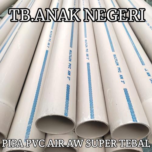 Jual PIPA PVC air super tebal AW 3 inch set meter 1/2 meter - Tebal 3 ...