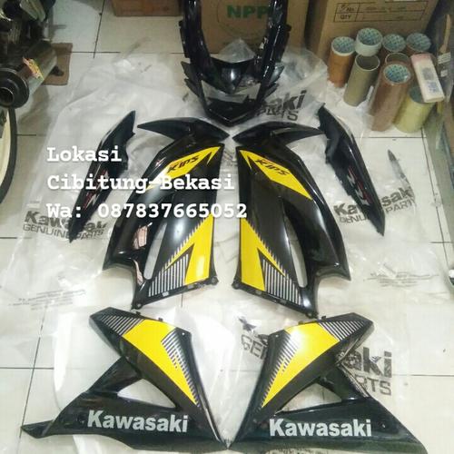 Jual Sepaket Sayap fairing set body Ninja rr new 2014 hitam kuning ...