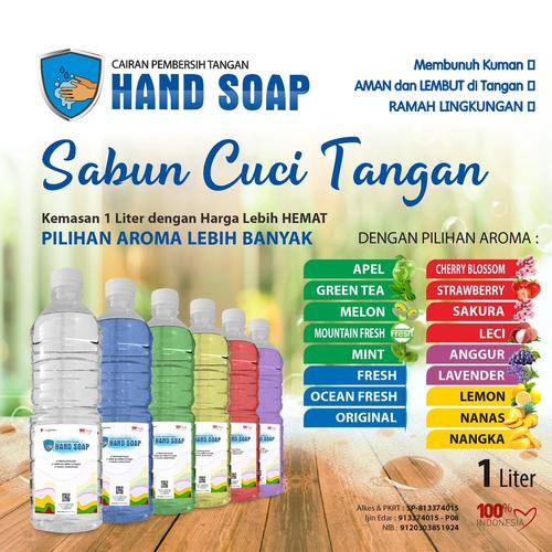 Jual Hand Soap 1 Liter Kemasan Botol PET - Aneka Aroma Buah Segar ...