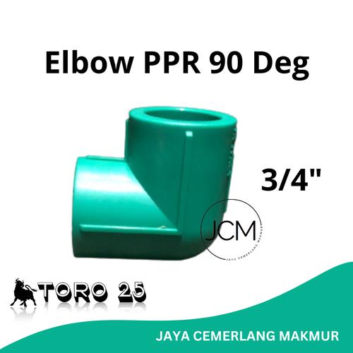 Jual Elbow PPR 90Deg PN25 3/4" Toro 25mm Keni Knee Elbow Sambungan Pipa ...