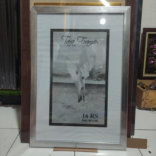 Jual bingkai foto/pigura foto/frame foto minimalis 40x60 - silver, plus ...