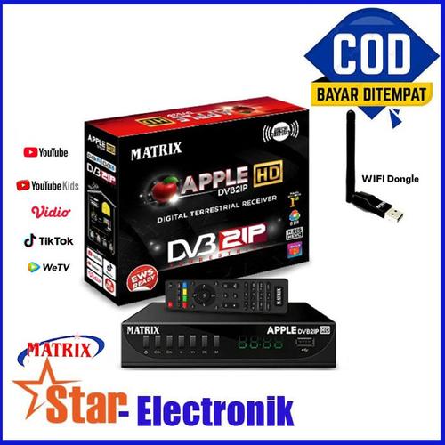 Jual SET TOP BOX DVB2IP TV DIGITAL MATRIX APPLE MERAH ( BARU )+DONGLE ...