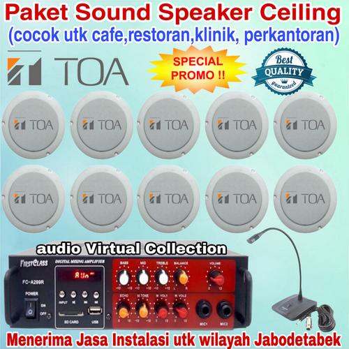 Jual Paket sound speaker ceiling TOA + mic operator (isi 10unit ...