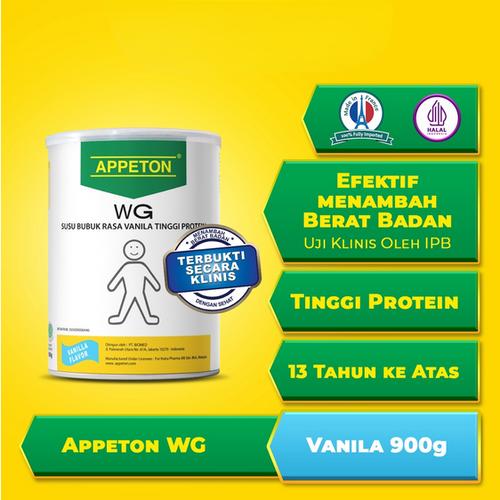 Jual APPETON WEIGHT GAIN DEWASA VANILA 900 G SUSU PENAMBAH BERAT BADAN ...