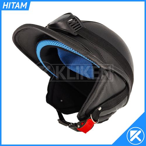 Promo Helm Retro Klasik Mosar Chips Topi Variasi Kacamata Chip - Hitam ...