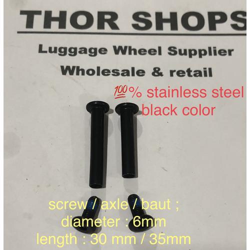Jual baut as roda koper 6mm hitam stainless steel 30mm 35mm - 30mm X ...